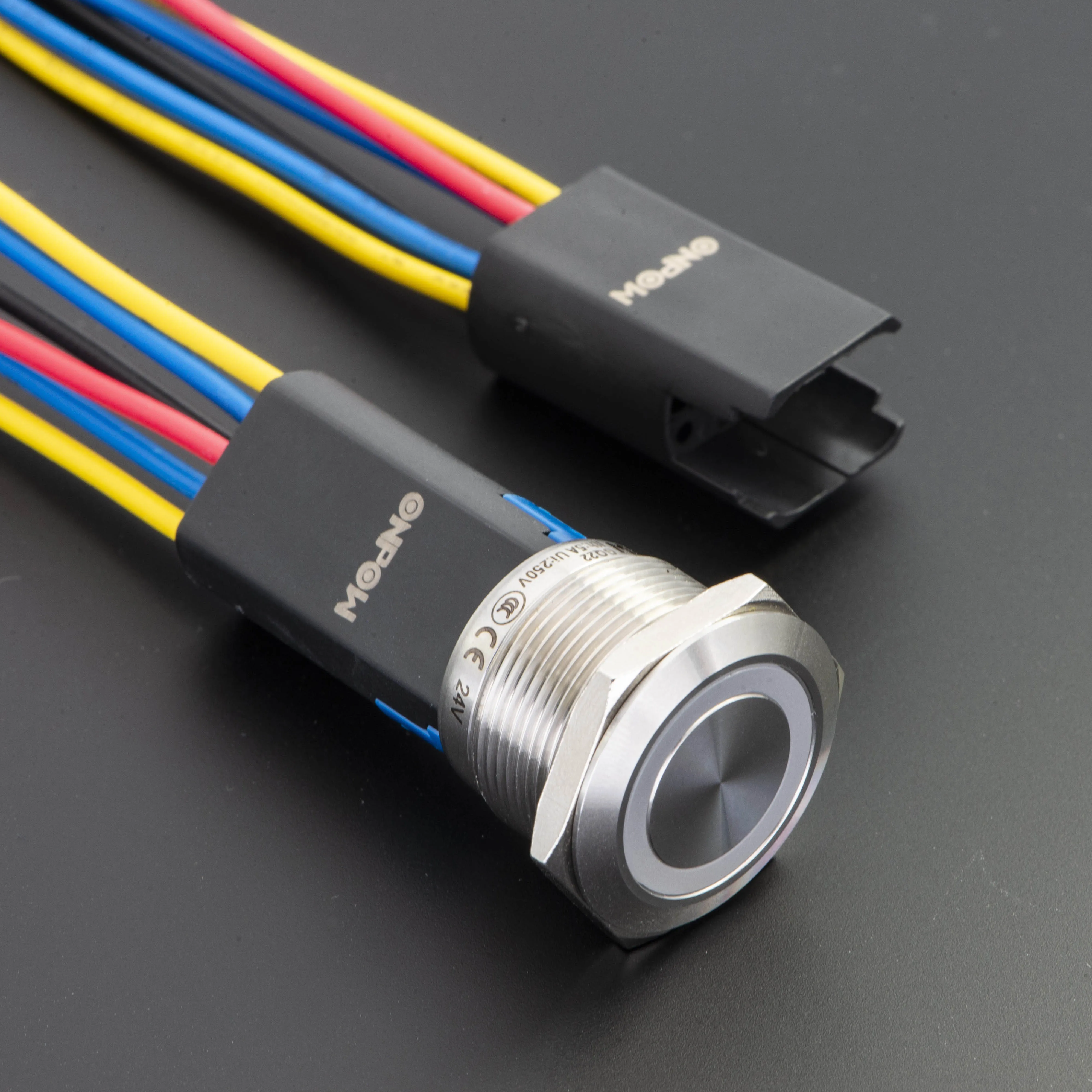 22mm Stainless steel metal momentary push button switch,ring led, with ...