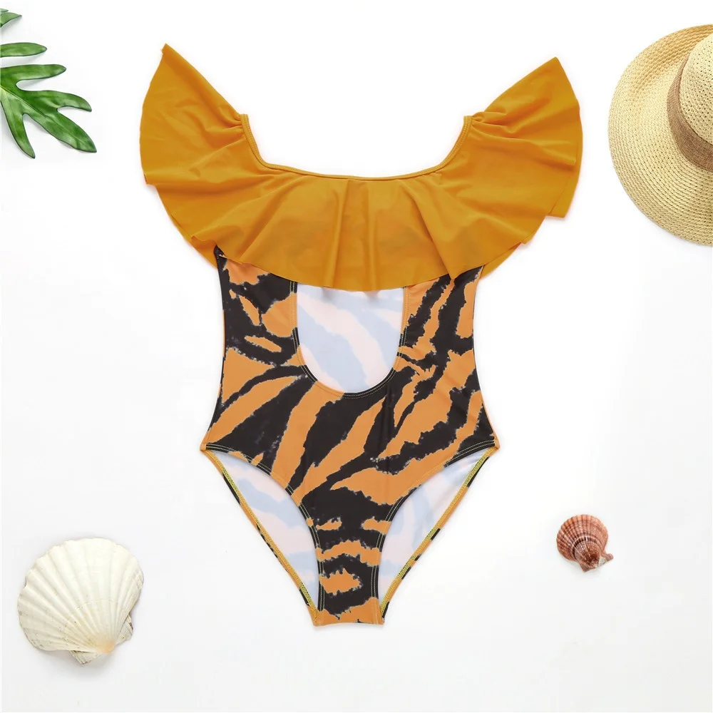 Sexy One Piece Swimsuit Push Up Swimwear Women Ruffle Monokini - Buy ...