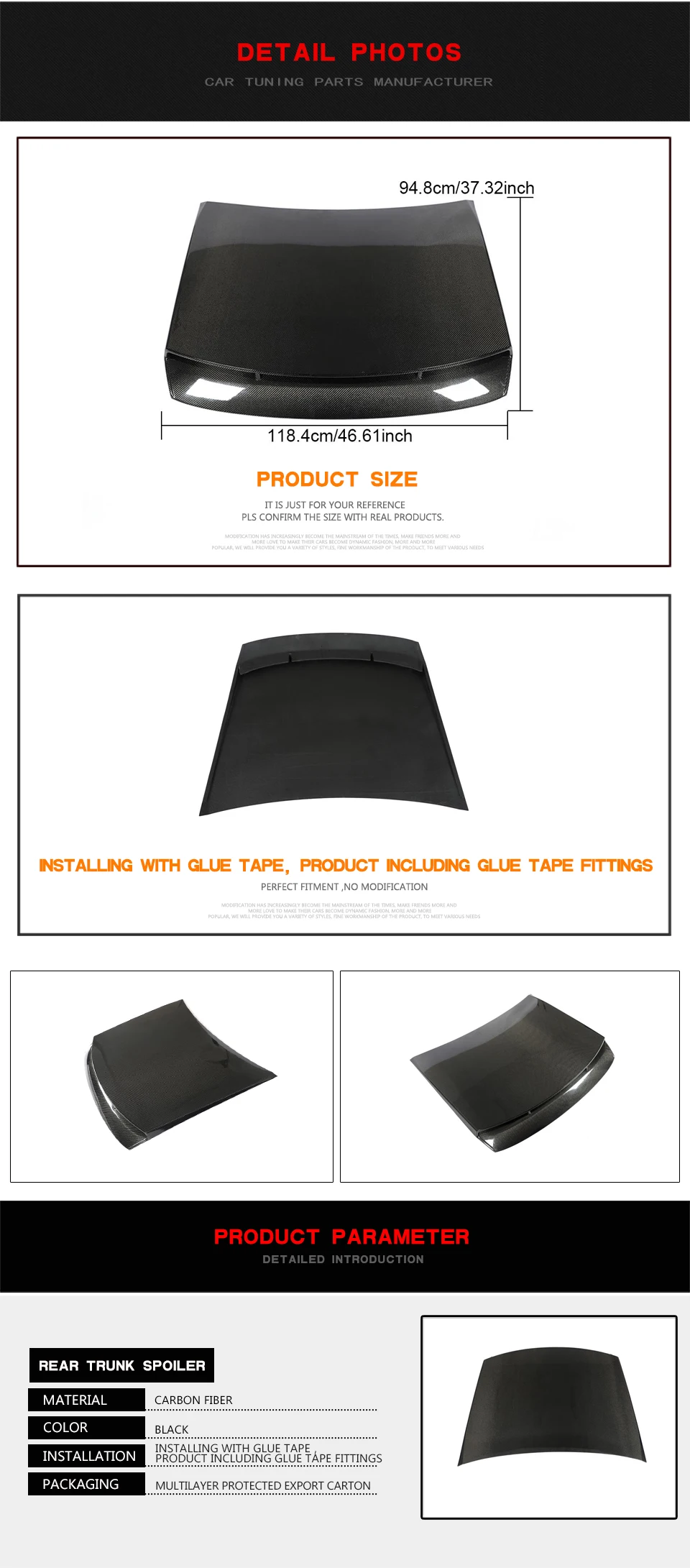 Carbon Fiber Car Engine Hood Scoop For Range Rover Evoque Hse Sport ...