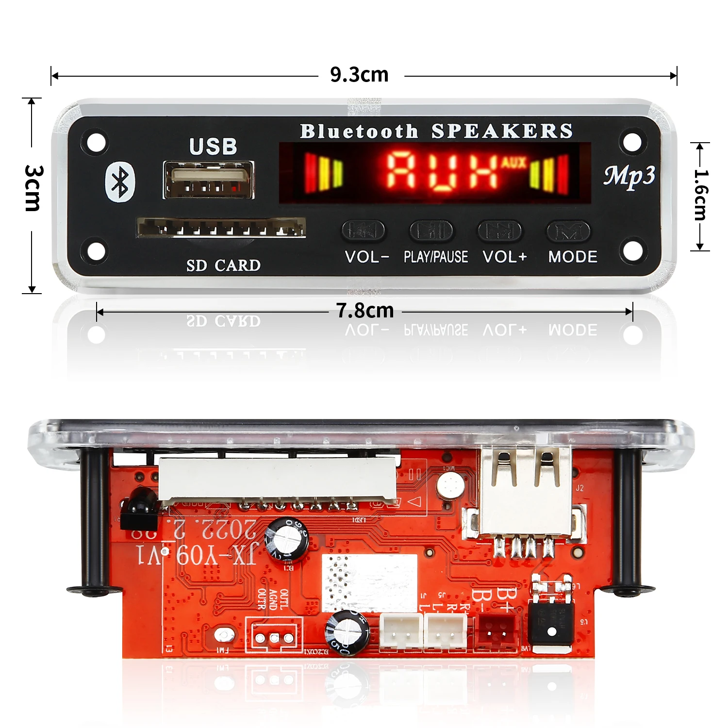 2x20w Bluetooth Amplifier Board - MP3 Decoder with FM Radio