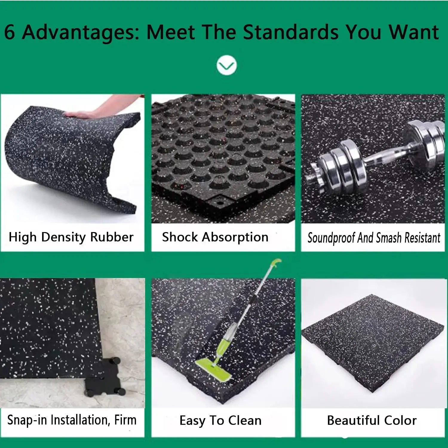 Epdm Rubber Flooring With Shock-absorbing Column Gym Rubber Floor Tiles ...