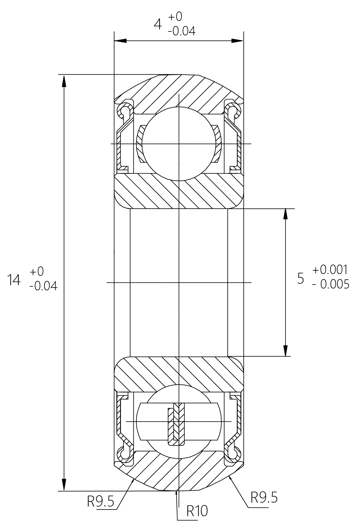 C18-2z Bearing For Assembly Roller Cpn18-2z/cpa18-2z,P6 Dimensional ...