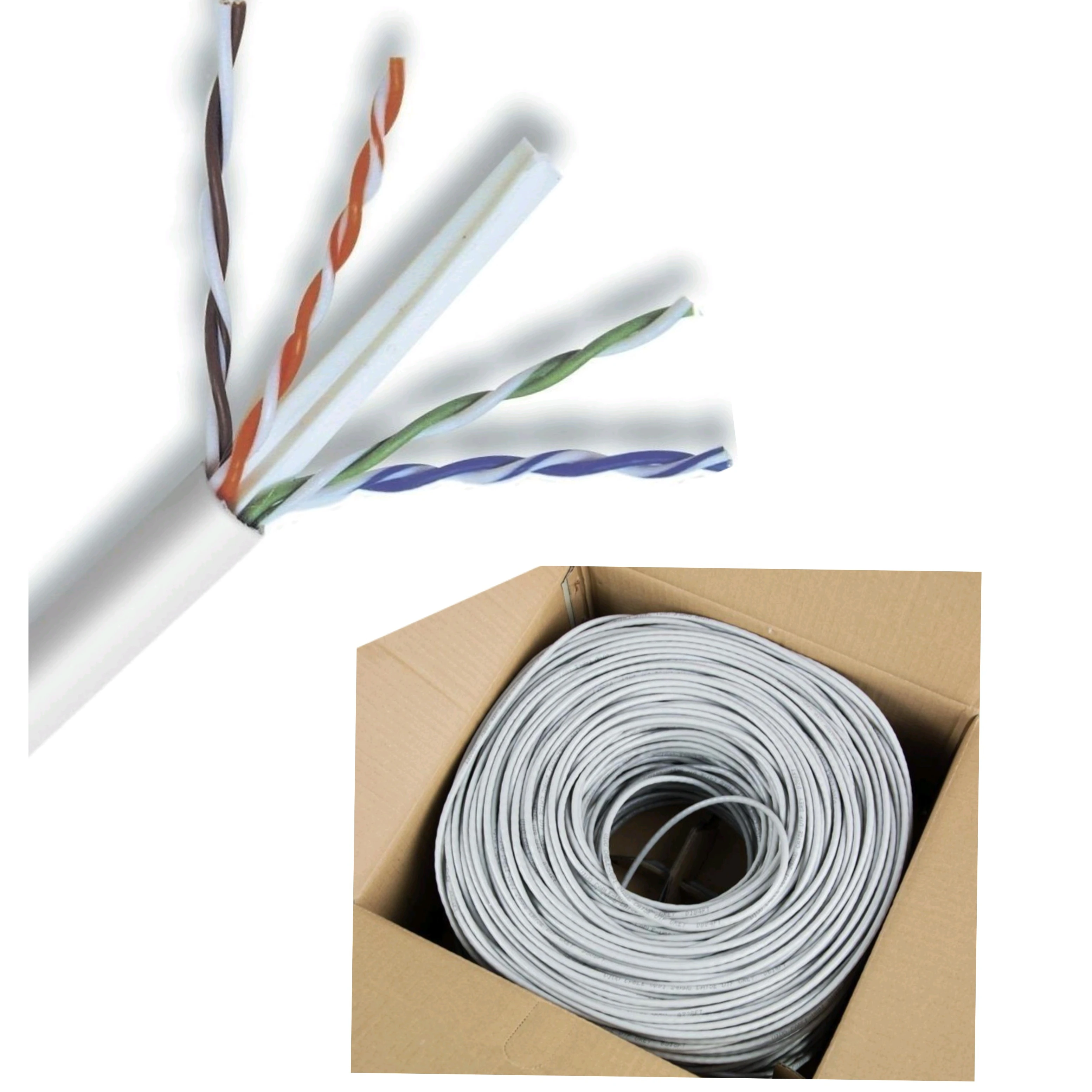 Ul Certificate Pvc 8 Core 4 Pair Cat 6 Pure Copper 500m 305m Utp Cat6 ...