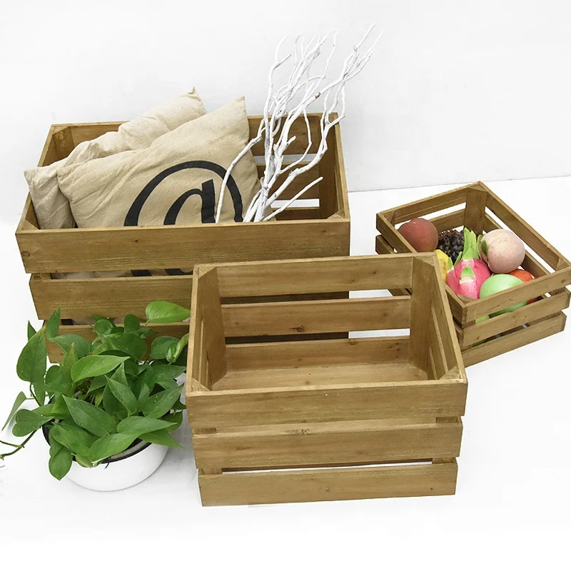 Custom Cheap Handmade Rustic Wooden Crate Wholesale Decorative Wooden ...