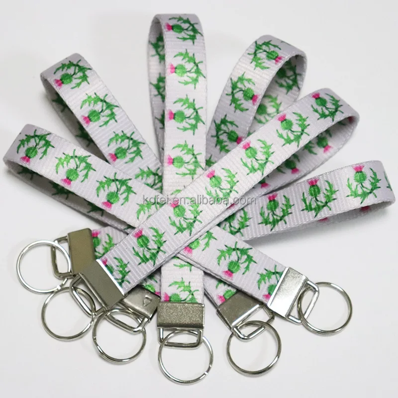 Kofei Custom High Quality Cotton Fabric Hand Wrist Wristlet Key Chain ...