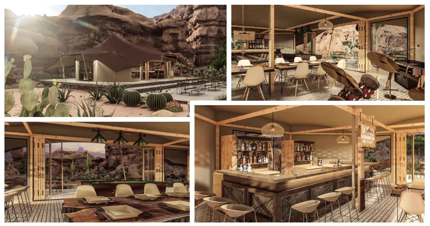 Luxury Eco-Friendly Glamping Tents with Bathroom & Two Bedrooms - OEM