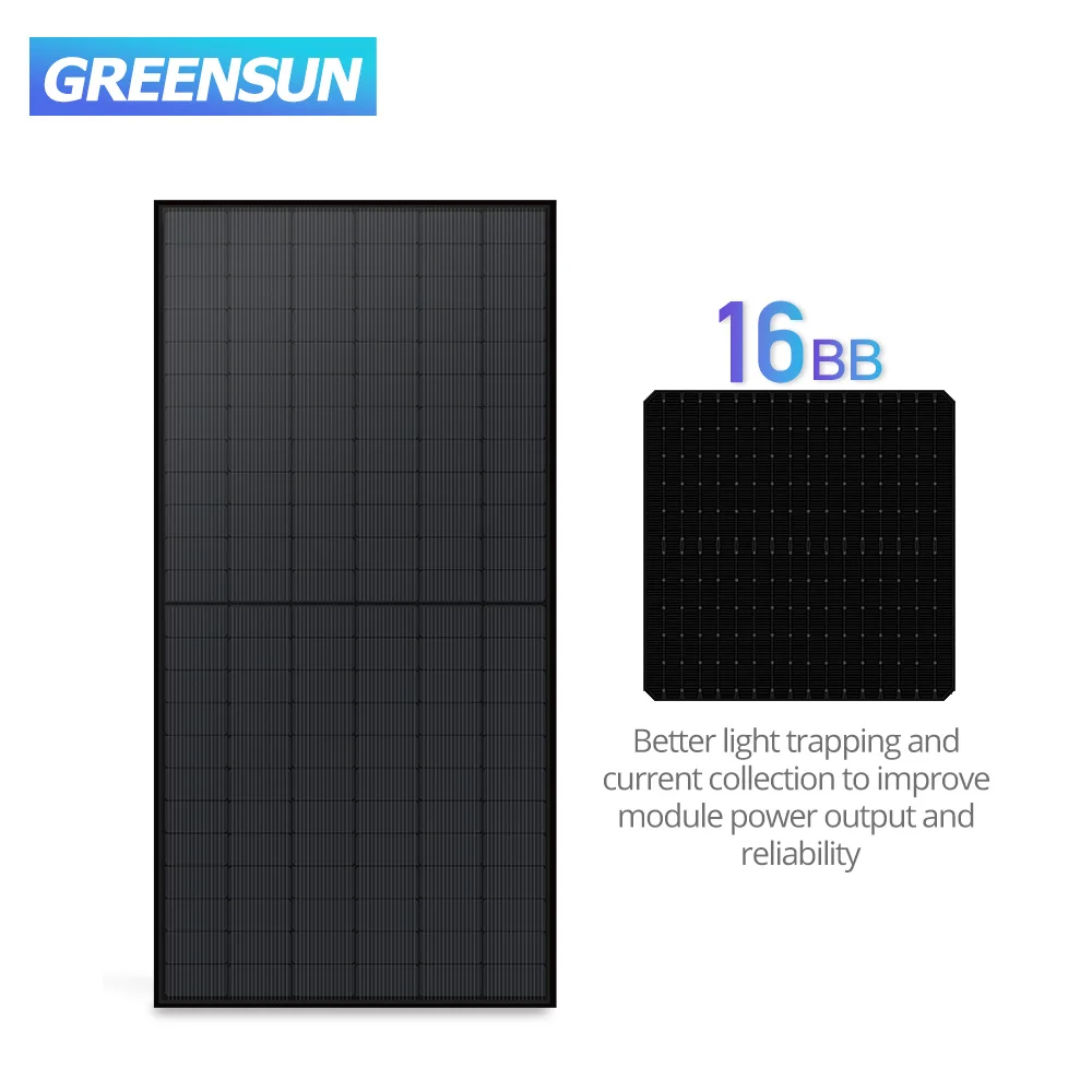 N Type Solar Mono Pv Module All Black 570w 580w 590w Solar Panels For ...