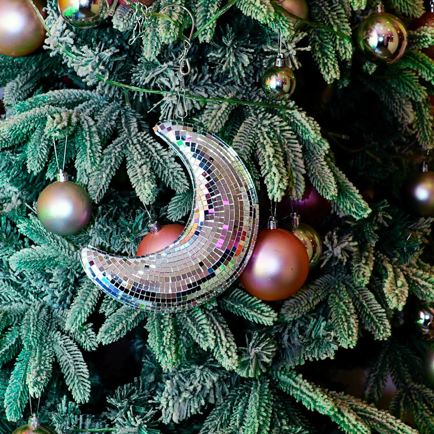 Moon Disco Ball Moon Shaped Hanging Mirror Ball With Chain For Bar Ktv ...