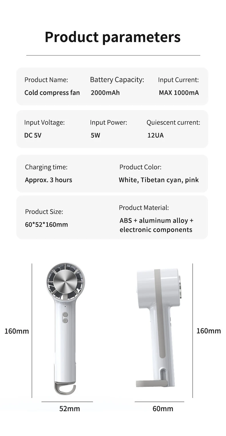 High Quality Hand Held Mini Potable Double Air Cooling Fan Custom Mini ...