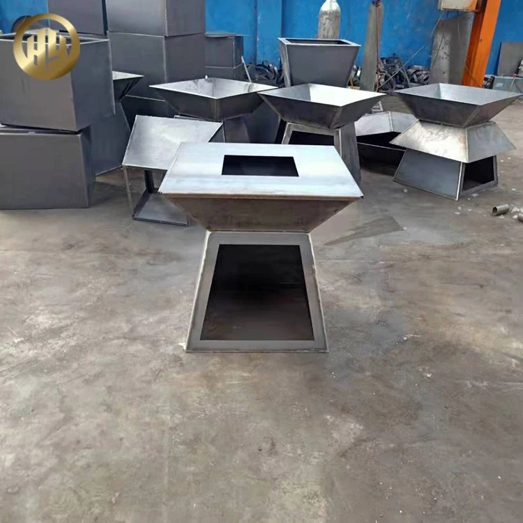 Outdoor Corten Steel Pyramid Fire Pit - Wood Burning Heating
