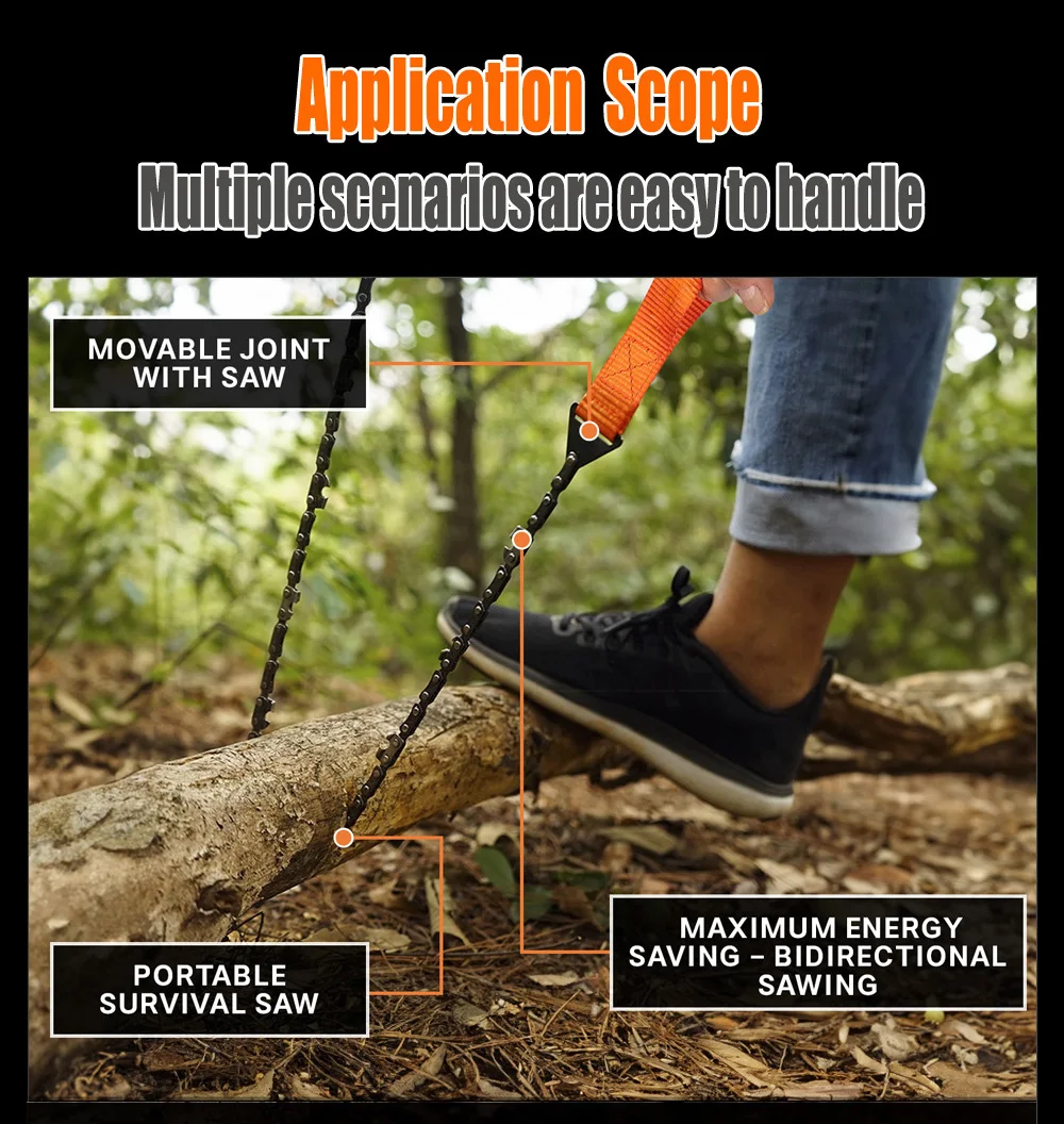 Hand Pocket Steel Chain Saw Wire Saw Outdoor Pocket Backpacking Saw 24 ...