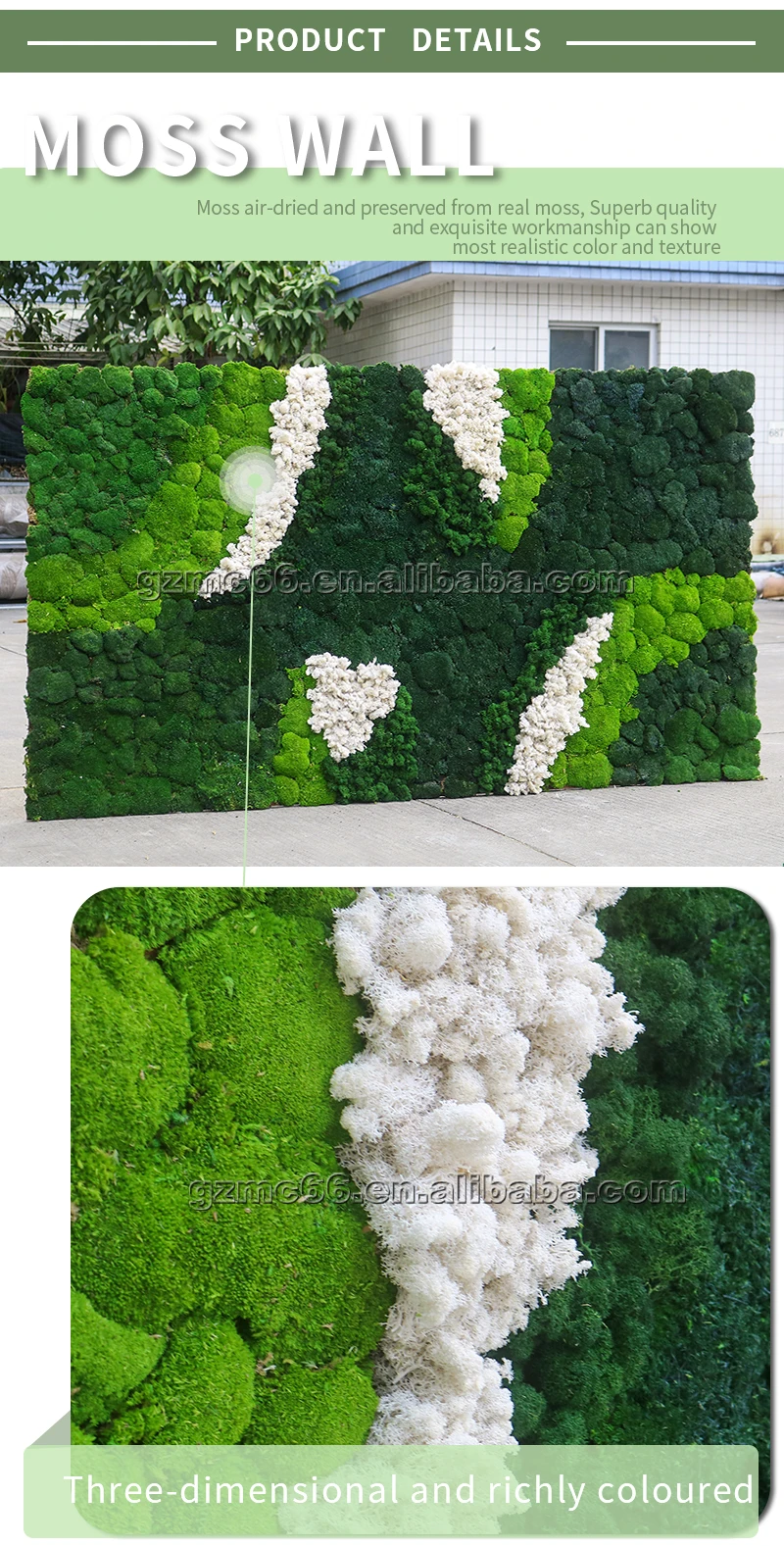 Artificial Moss Wall Panel Real Natural Moss Low Maintenance Fire ...