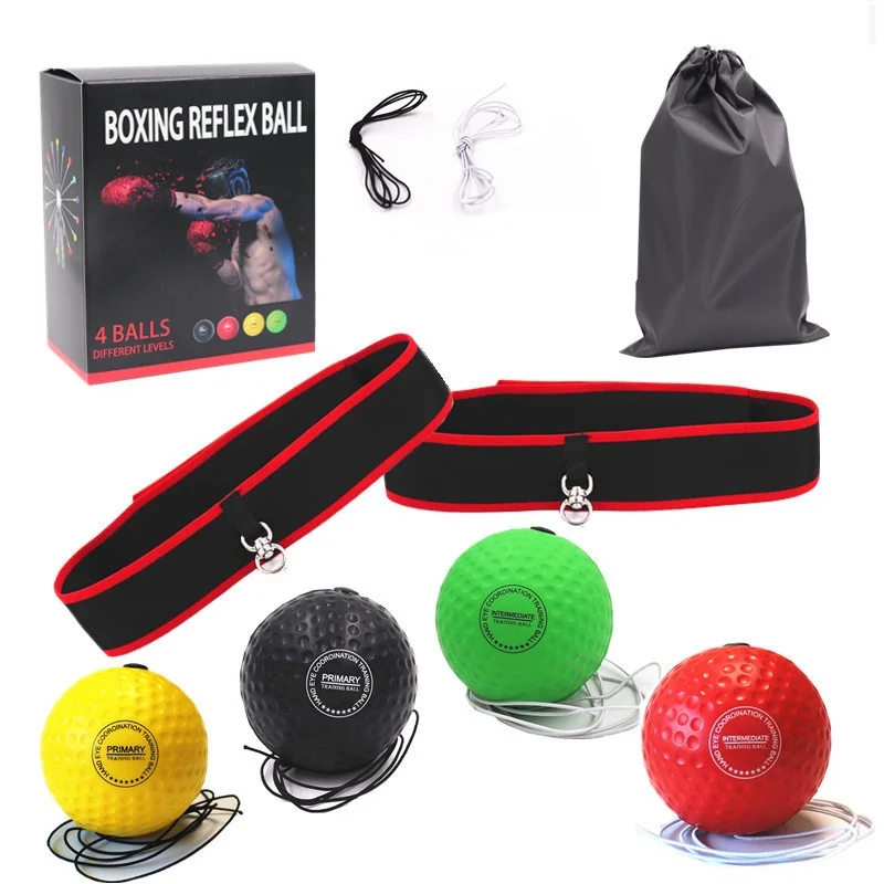 High-speed Reflex Boxing Ball Set Adjustable Length Includes Headband ...