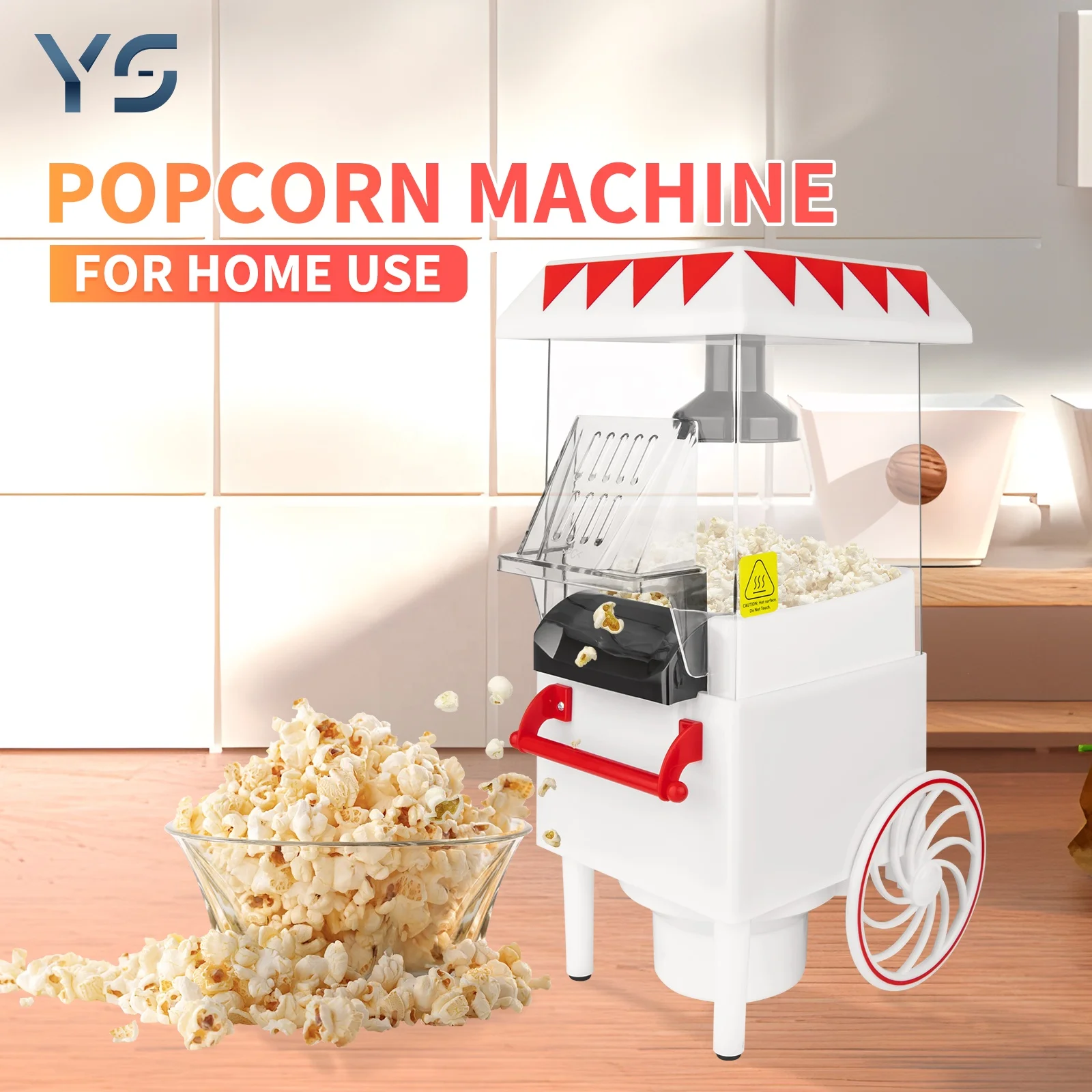 2024 New Design Commercial Kitchen Appliances White Hot Air Popcorn ...