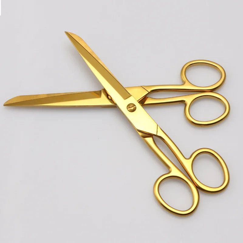 Stainless Steel Straight Gold Scissor 7inch Gold Plasma Coated Gold ...