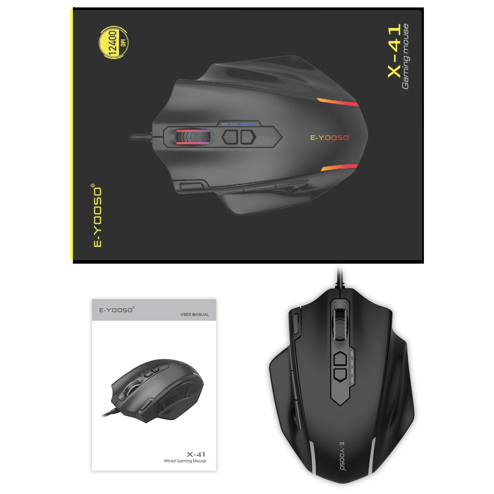 Ergonomic High-resolution Wired Game Mouse With Rgb Backlight Optical ...