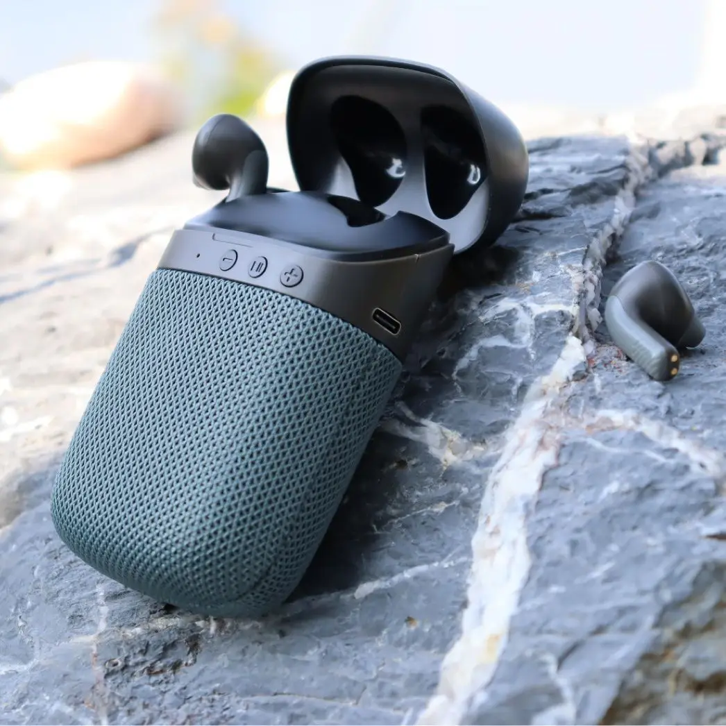 2 in 1 Bluetooth Speaker With Portable In-ear Earbuds TWS Earbuds HF01 ...