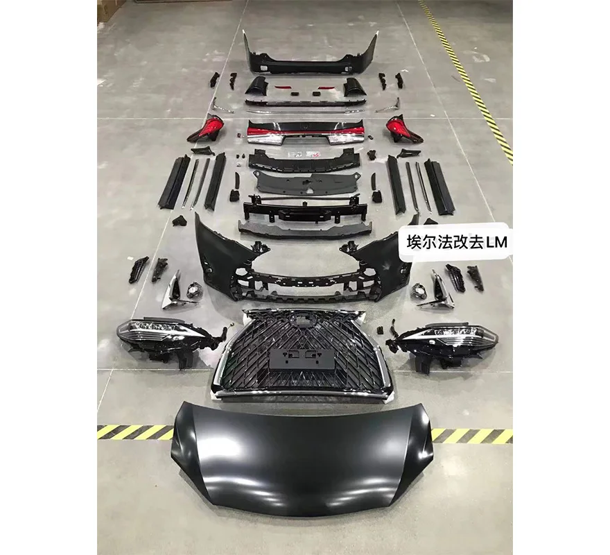 Lm Body Kit For Toyota Alphard Vellfire To Lexus Lm Style For 15-20 Alphard Facelift To Lm With ...