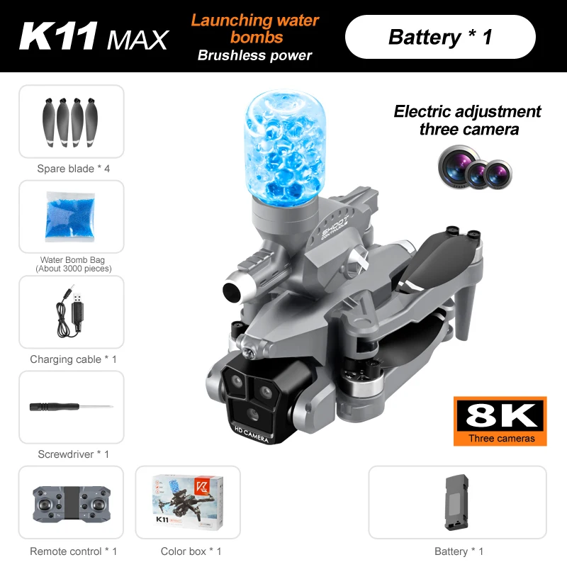 K11 Electric Water Bomb 4k Hd Camera Drone Remote Control Drone With ...