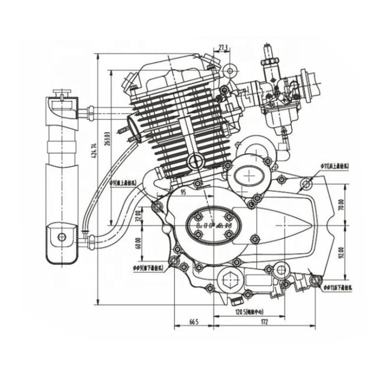 Motorcycle Engine Drawing