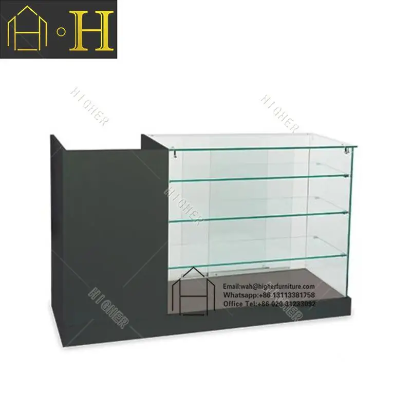 Modern Glass Top Stand Retail Store Glass Display Counter with Lock ...