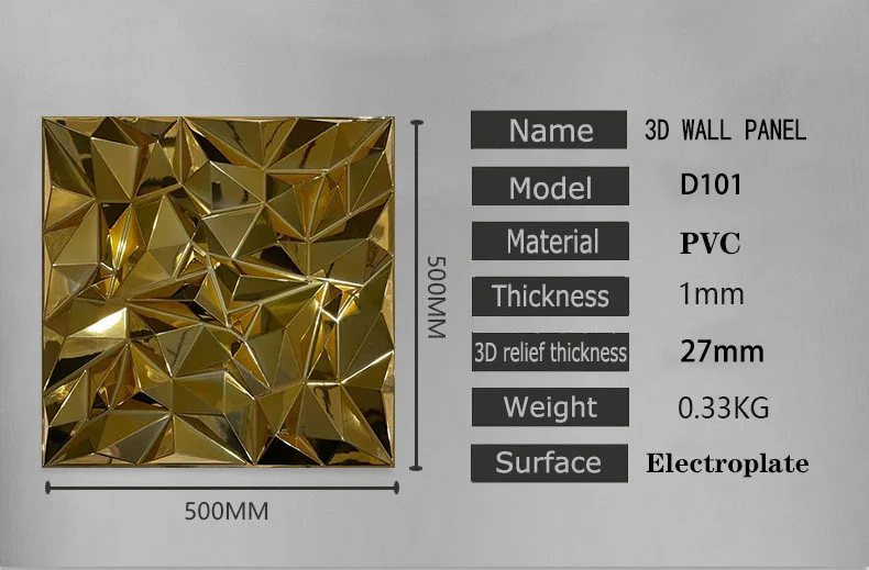 3D PVC Wall Panels - Modern Geometric Design, Waterproof & Fireproof ...