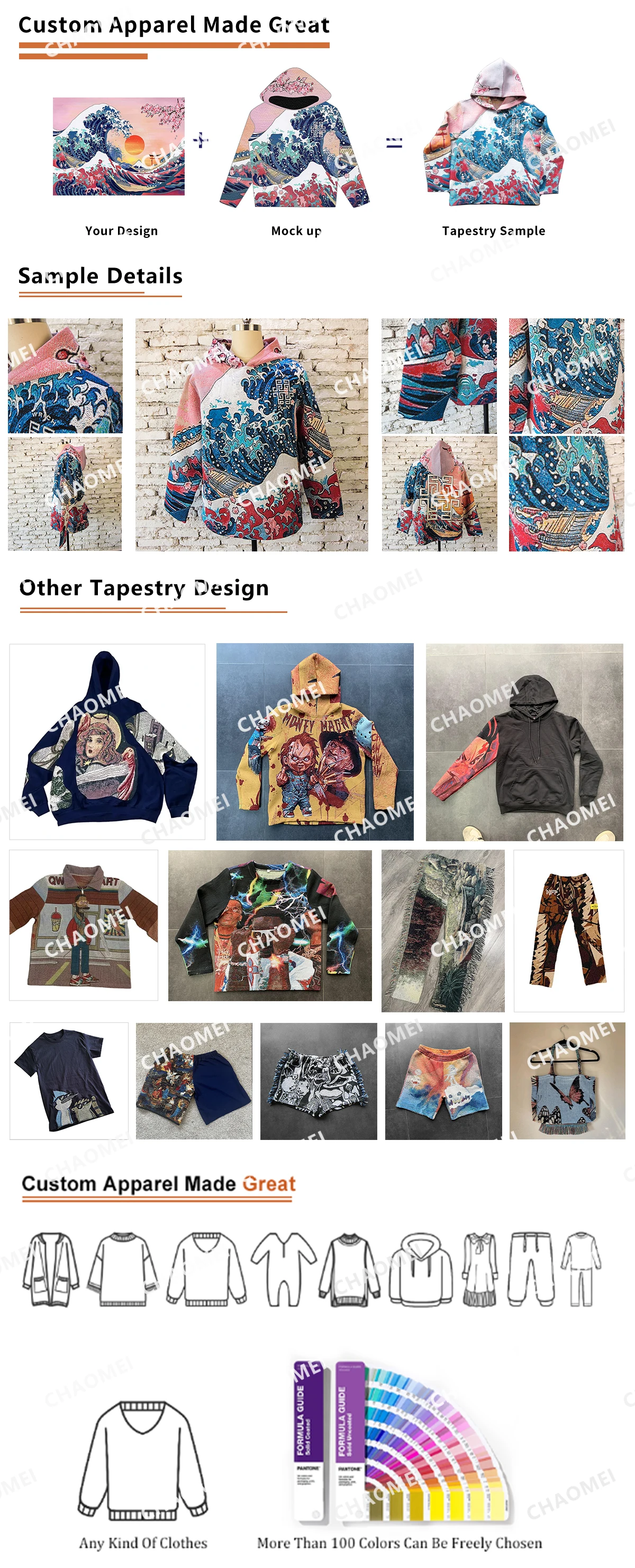 Custom Tapestry Crew Necks Men's Sweater Tapestry Hoodie All Plus Sizes ...