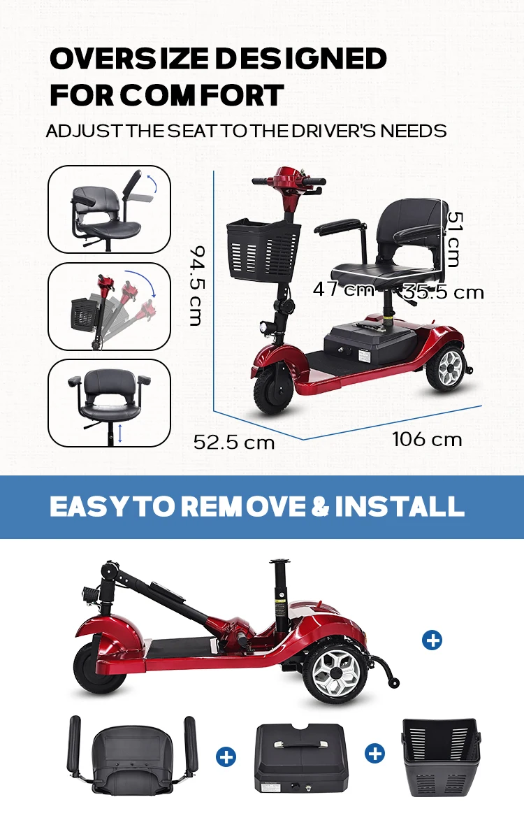 Mobility Scooter Walker & Rollator Premium Portable Personal Transport ...