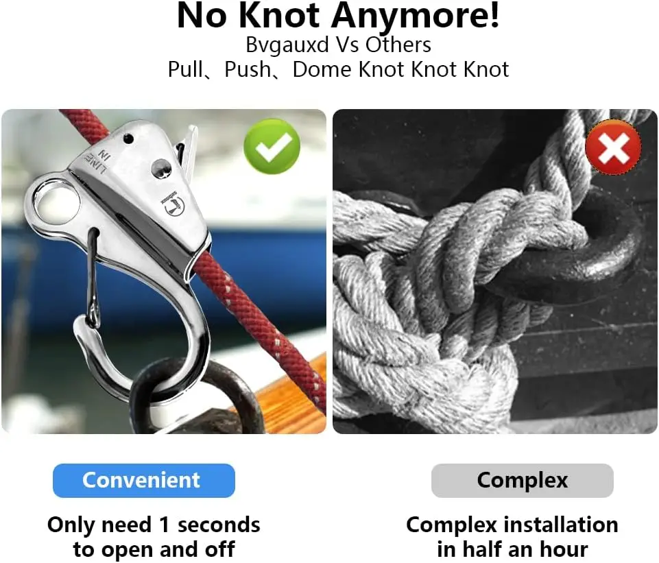 Stainless Steel Boat Fender Clip - Quick Release Docking