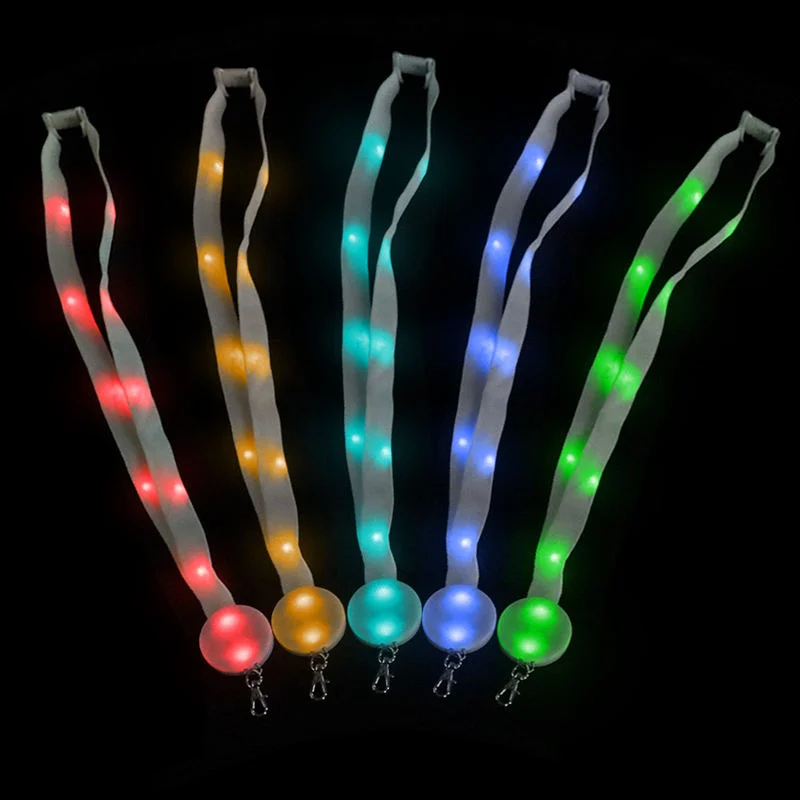 LED Luminous Lanyard with Hook Customizable Logo Factory Brand ID ...