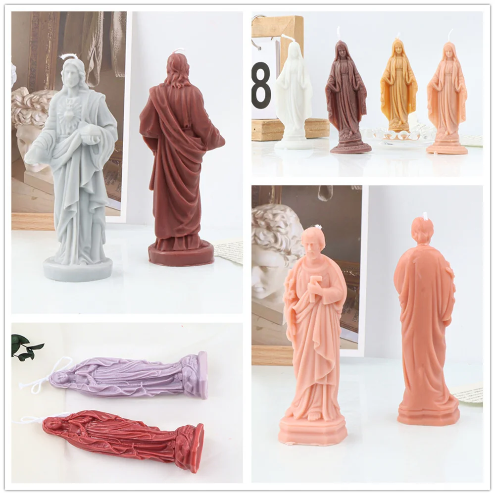 Religious Praying Virgin Mary Candle Mold Silicone Nun Goddess ...