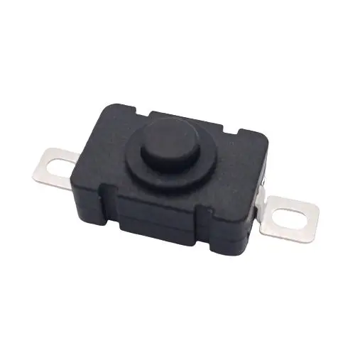 Self-lock Micro Push Button Switch Flat 2 Pin With Hole Mini On/off ...