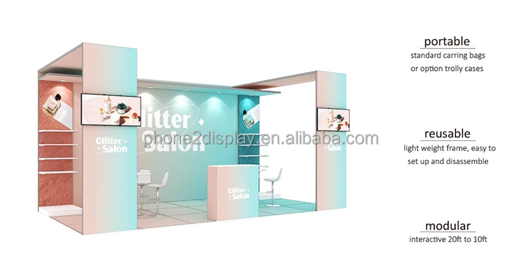 High Quality Portable LED Trade Show Booth - 20x10 Aluminum Frame