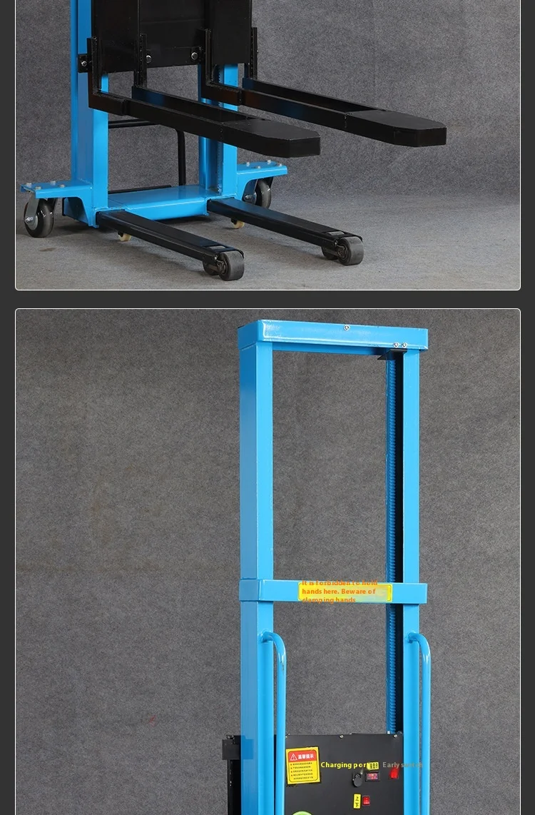 500kg Portable Hand Push Self Lifting Lift Stacker Reach Forklift Mini ...