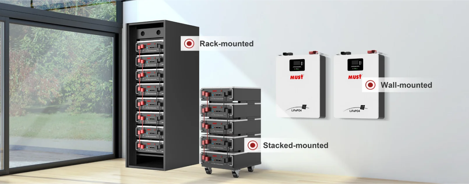 Must Lifepo4 Lithium Ion Batteries Solar Energy System 48v 200ah ...