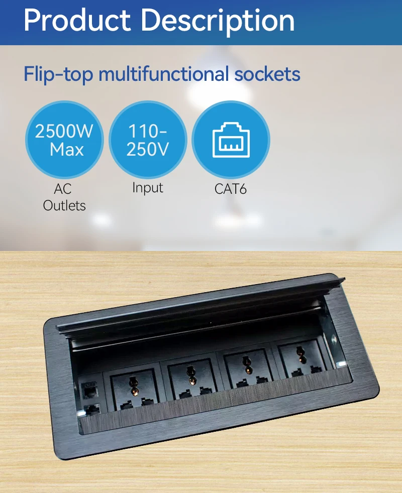 Conference Table Folding Power Socket Flip Up Socket With Universal ...