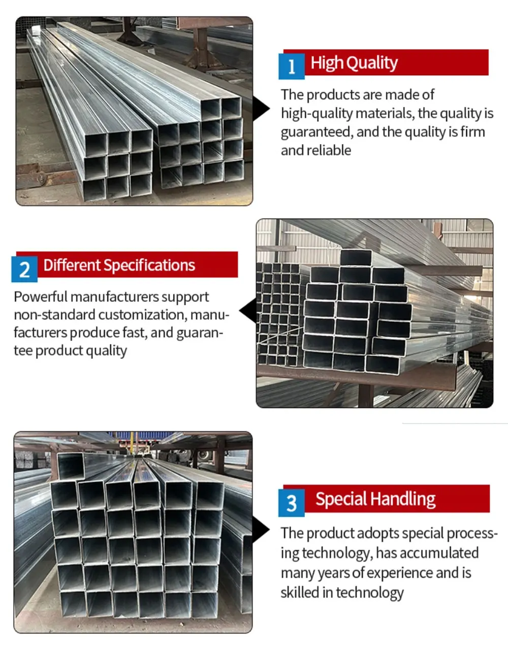 High Quality Hot Dip Galvanized Square Tubing For Carports Galvanized ...
