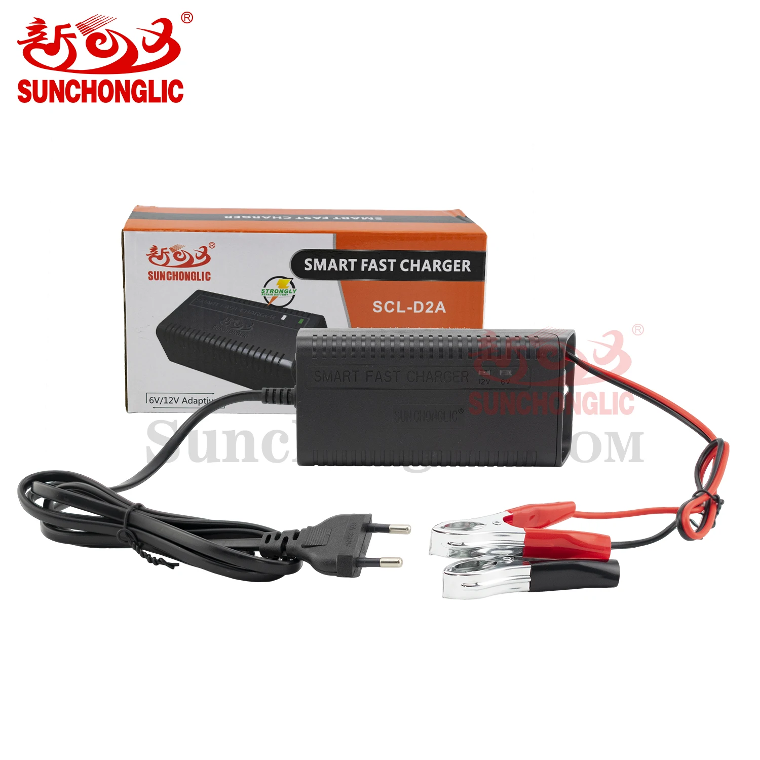 Sunchonglic 6 Volt Battery Charger 6v 12v Three Stage Lead Acid Battery ...