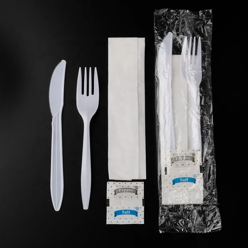 Polystyrene Black Ps Cutlery Kit Individually Wrapped Cutlery Kits ...