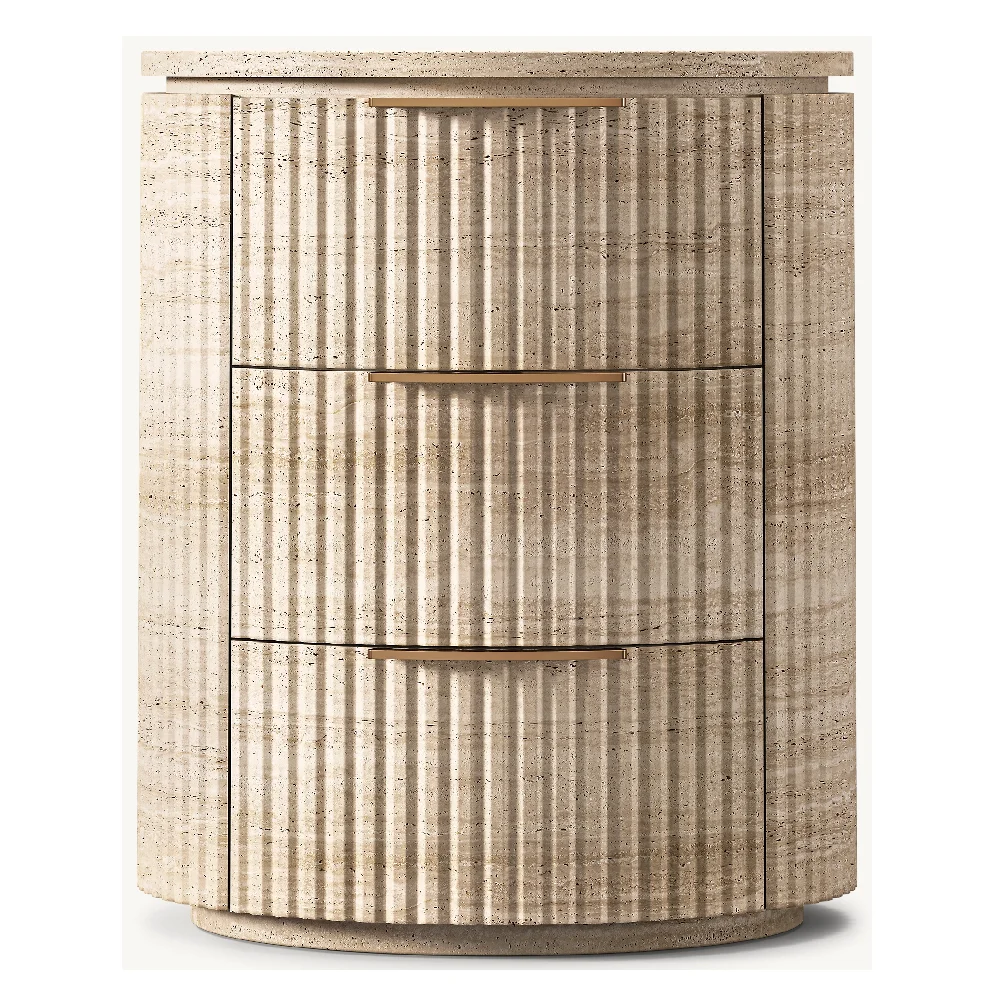 Modern Design Travertine Nightstand - Luxury Bedroom Furniture for ...