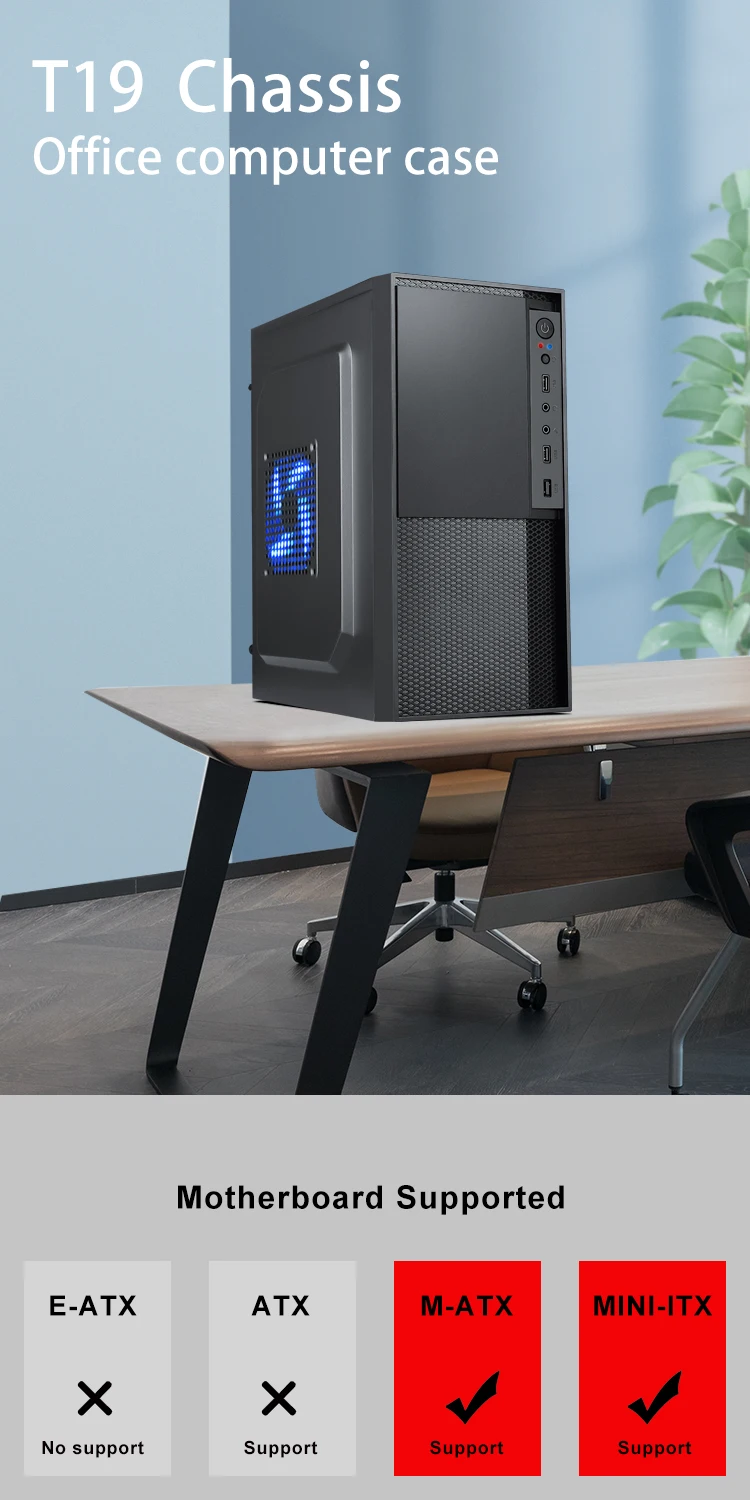 2025 OEM Custom PC Cpu Cabinet Casing Office Desktop Micro ATX Computer ...