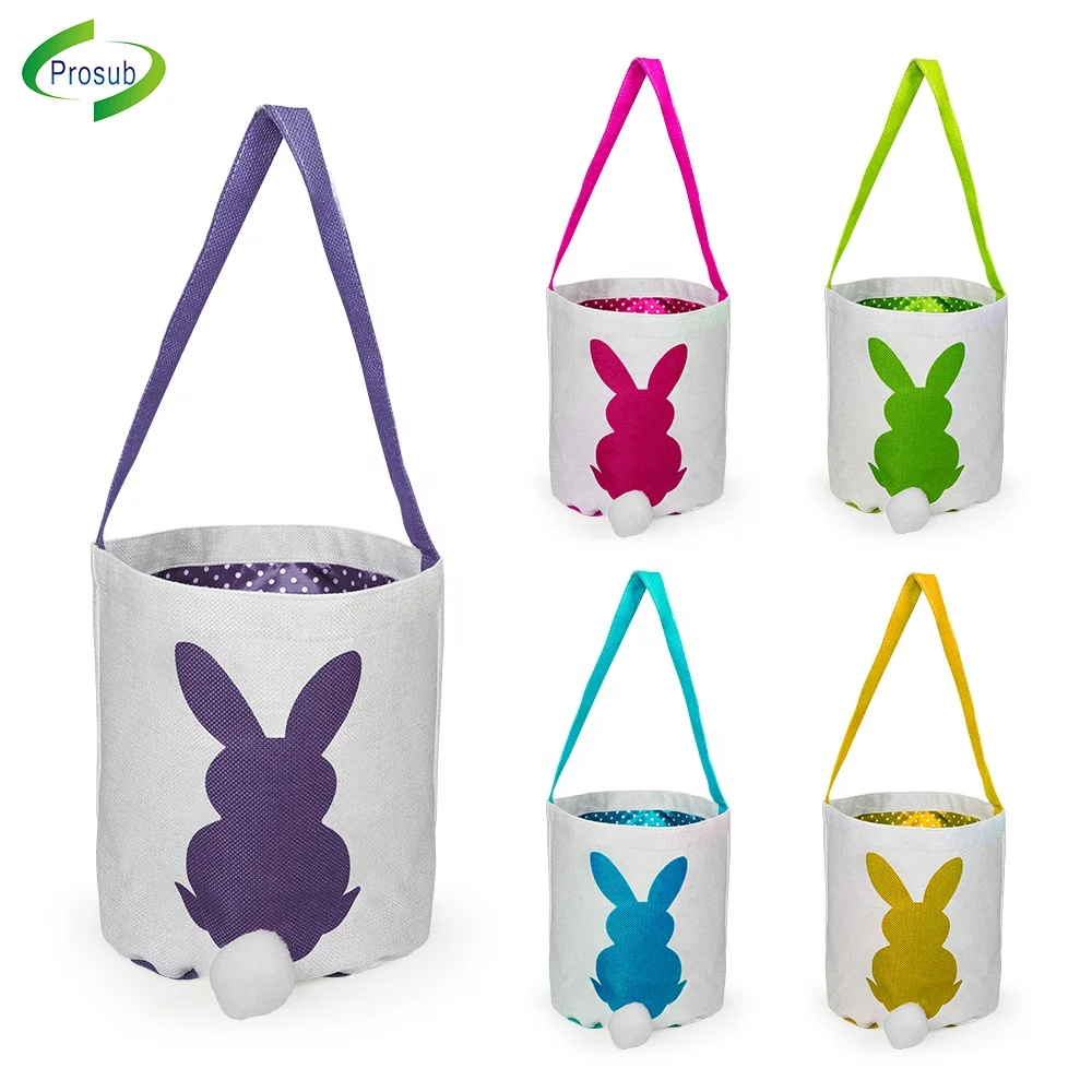 Prosub Blank Sublimation Easter Bunny Basket With Colour Handle Cute