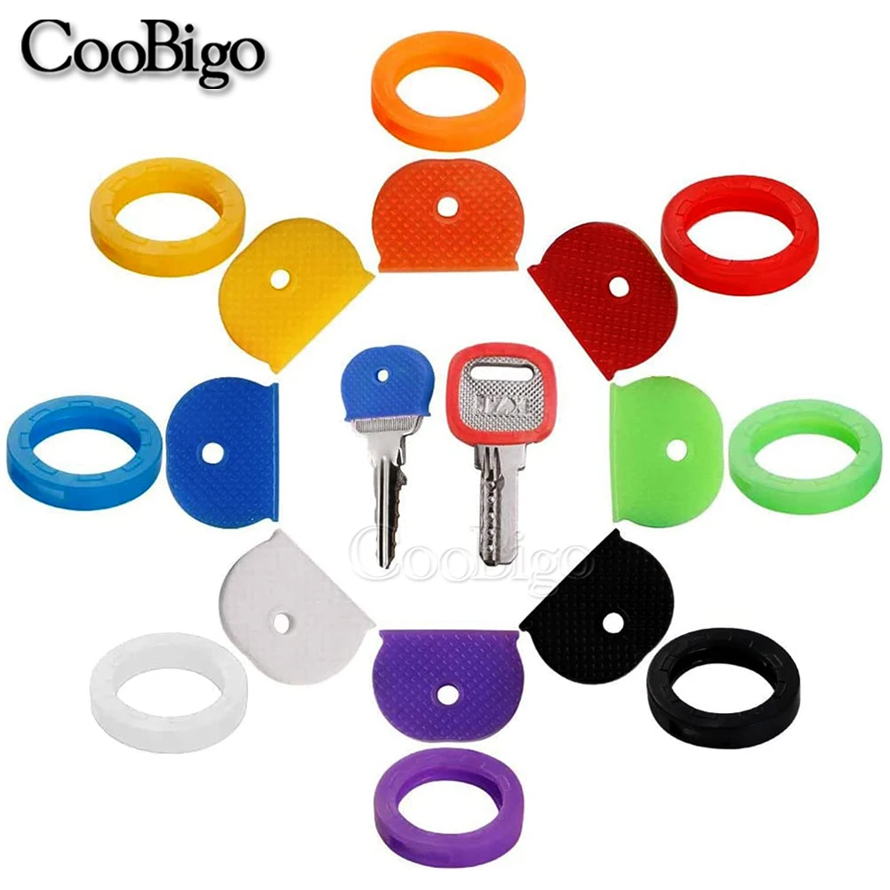 100pcs Key Covers Topper Tags Keychain Keyring Rings Caps Car ...
