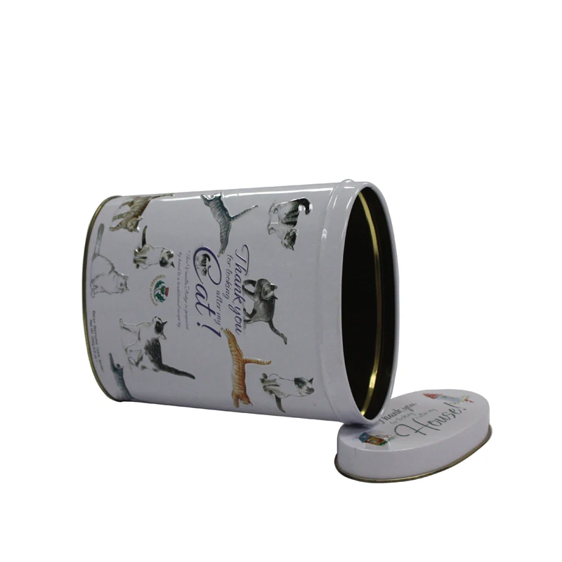 Oval Shape Pet Foods Packing Tin Box Cat Food Packing Metal Tin Case ...