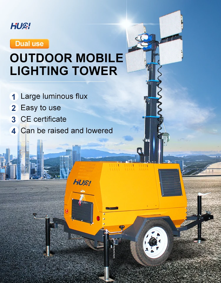 Manual Lighting Tower With Trailer Tower Lighting For Mining Use - Buy Manual Lighting Tower ...