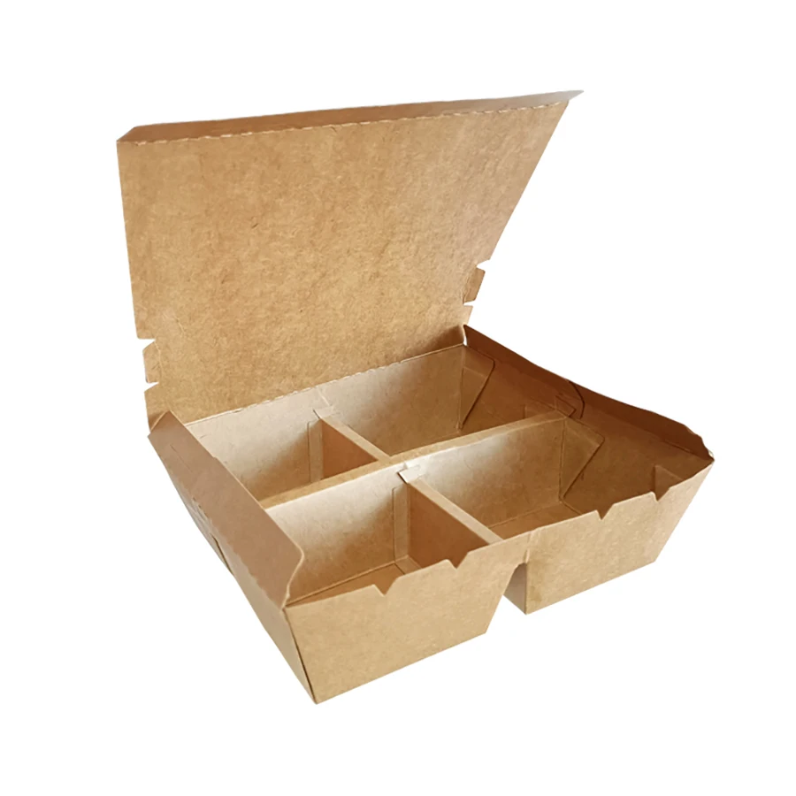 Customizable Kraft Paper Chicken Box Disposable Takeout Packaging For ...