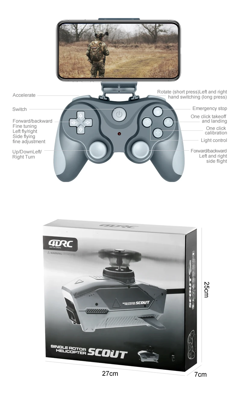 Rc Helicopter Gyroscope Obstacle Avoidance Mini Drone Wifi