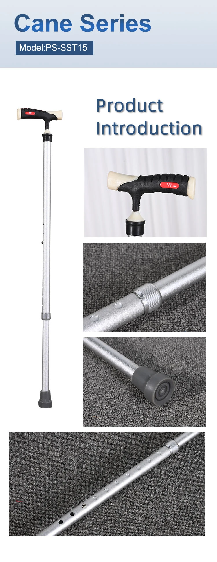 Adjustable Folding Elderly Walking Stick Cane for Old People
