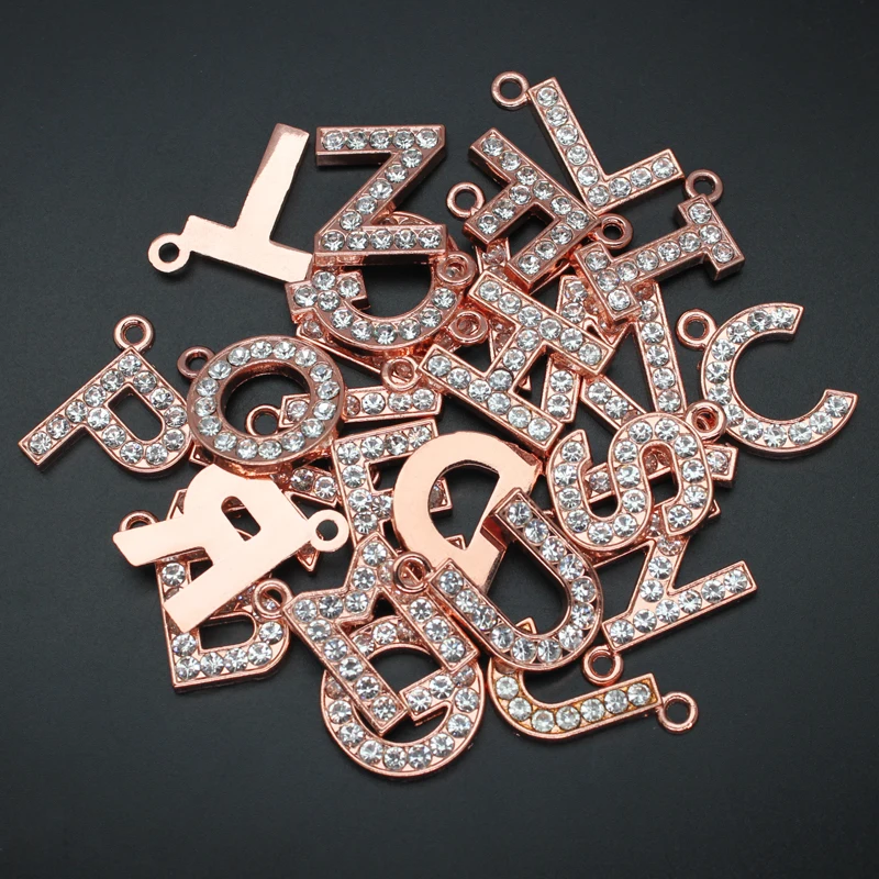 Wholesale DIY Jewelry Making Alphabet Letters A-Z Black/Gold/Silver ...