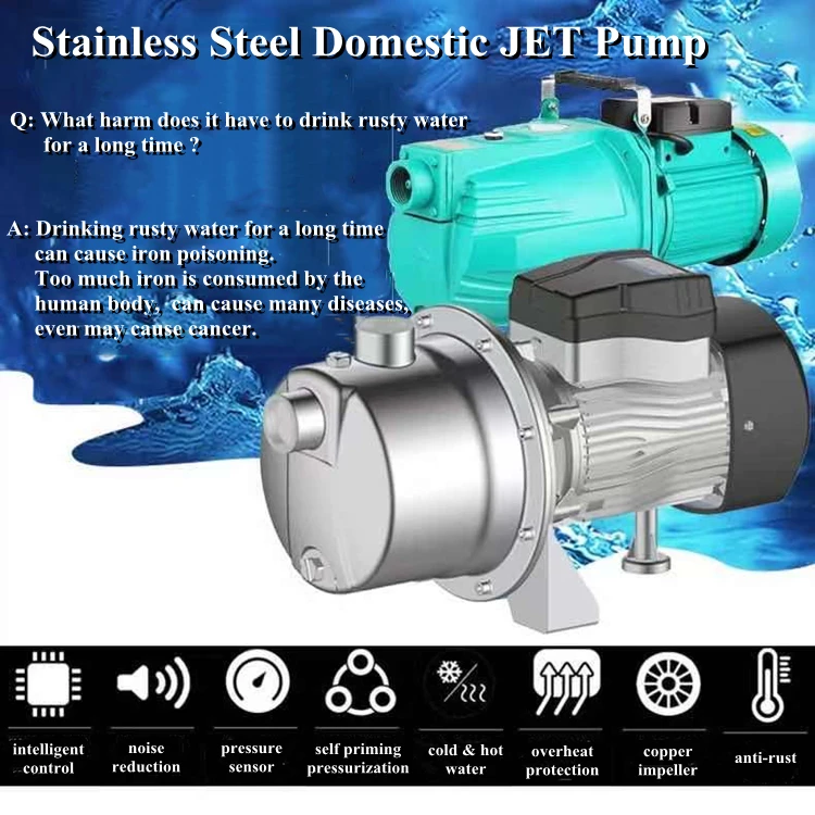 Qiwo Bomba Tipo Jet JET550 4m3/h 0.75hp Self Priming Housing Impeller ...